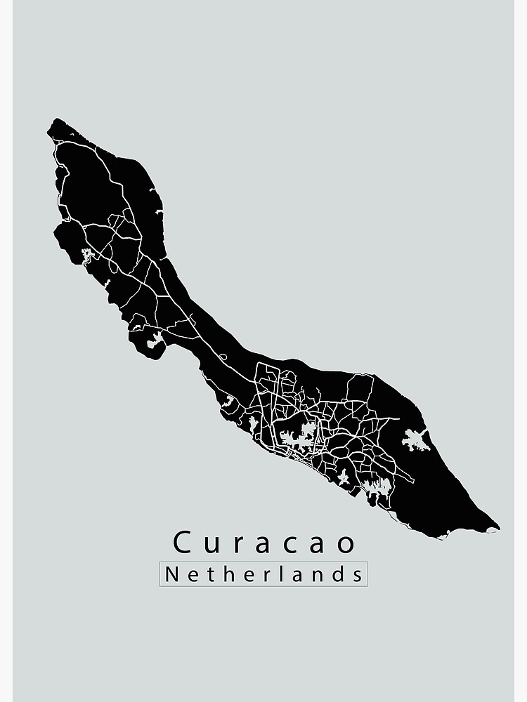 Curacao Netherlands Island Map dark Canvas sold by Anurag Mishra | SKU ...