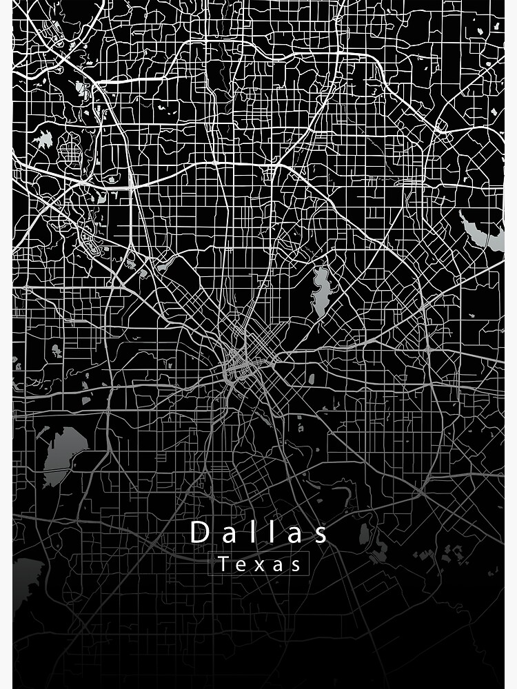 "Dallas Texas City Map dark" Poster by Robin-Niemczyk | Redbubble