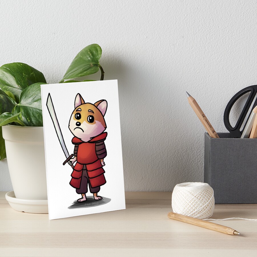 "Samurai Doge" Art Board Print for Sale by stefidelly | Redbubble