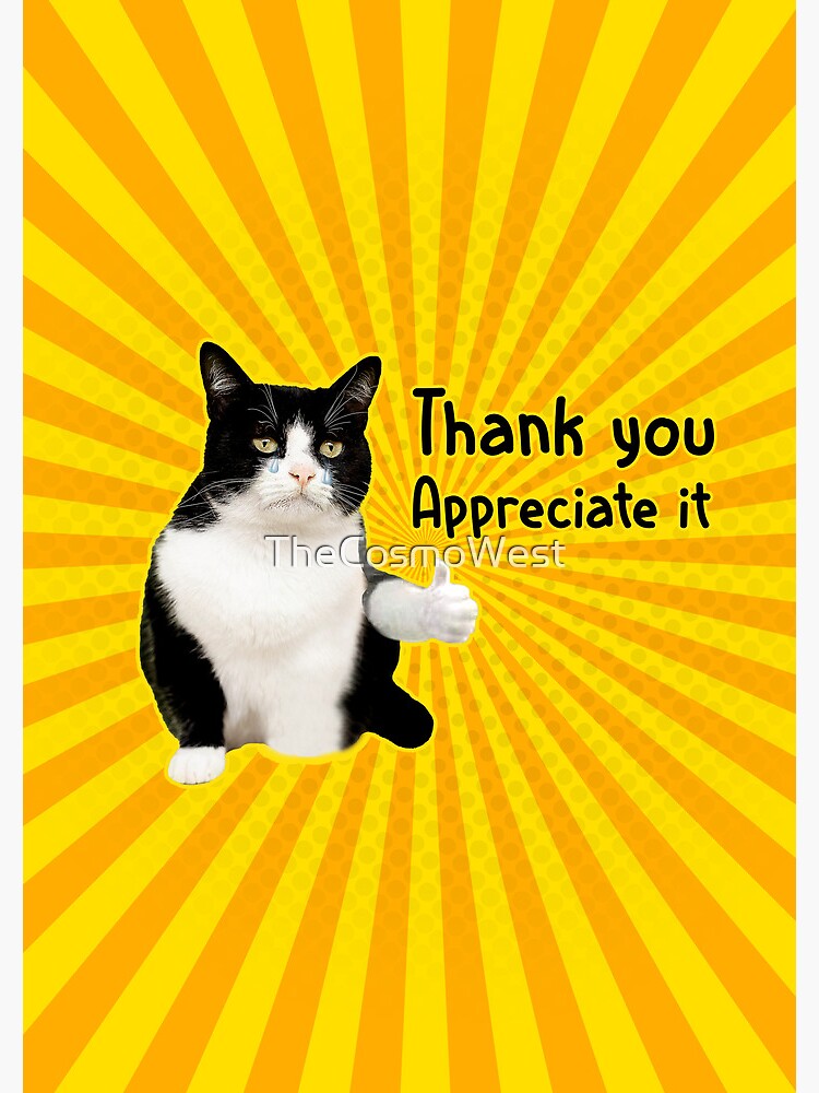 "Sad cat thanking meme" Spiral Notebook for Sale by TheCosmoWest ...