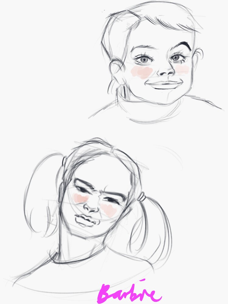 ""Barbine" Aesthetic Rough Sketch " Sticker by kutapakistudio | Redbubble