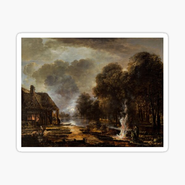 "The Farrier by Aert van der Neer (New color edit)" Sticker by ...