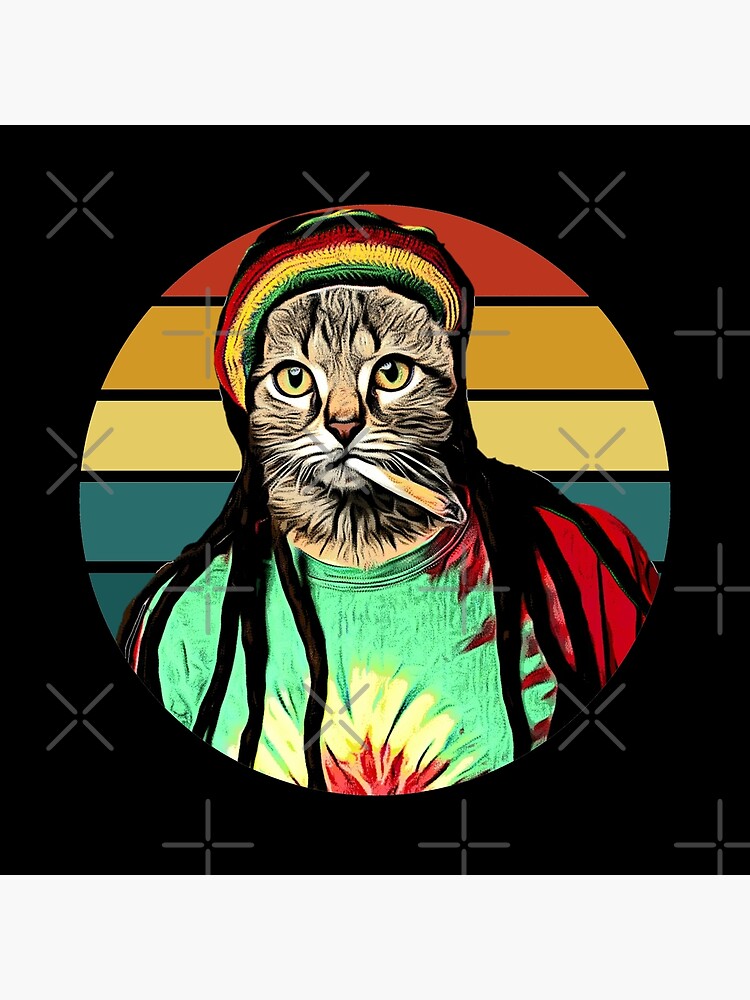 "Jamaican cat, cat smoking weed" Poster for Sale by yeppashop | Redbubble