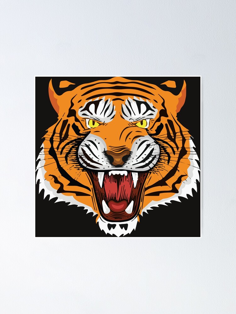 "growling mouth open bengal tiger" Poster for Sale by PWildAdventures ...