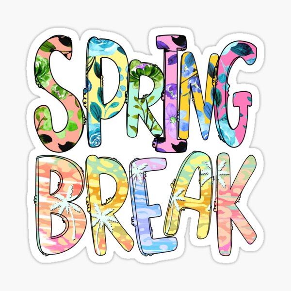 "Spring Break" Sticker for Sale by dalypdesign | Redbubble