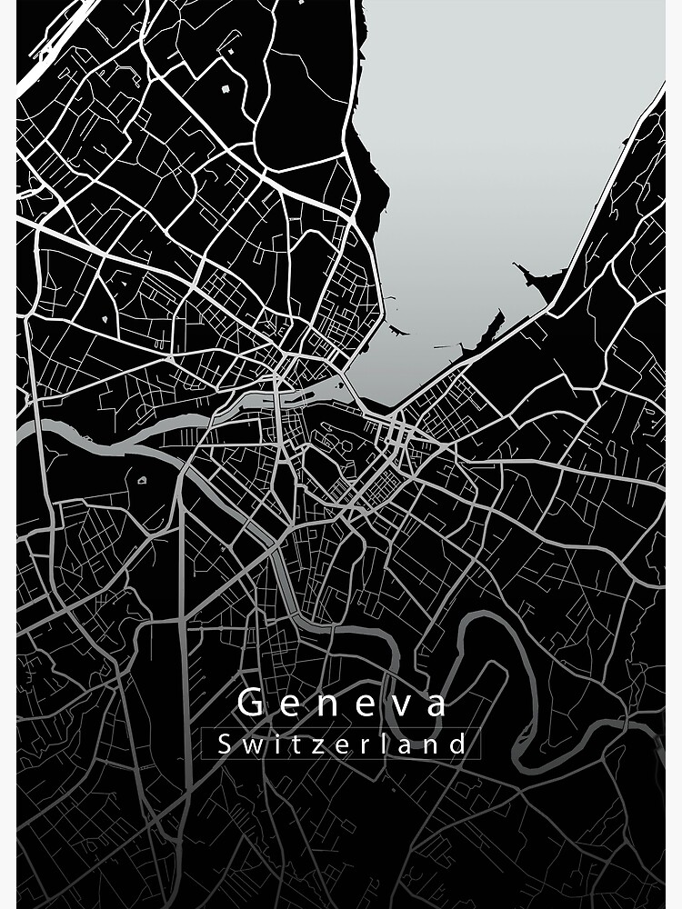 "geneva Switzerland City Map dark" Photographic Print for Sale by Robin ...