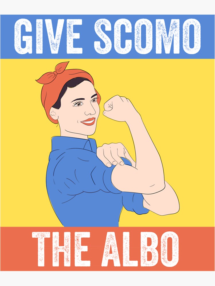 "Give Scomo The Albo Classic ." Sticker for Sale by EllianaMckay72 ...