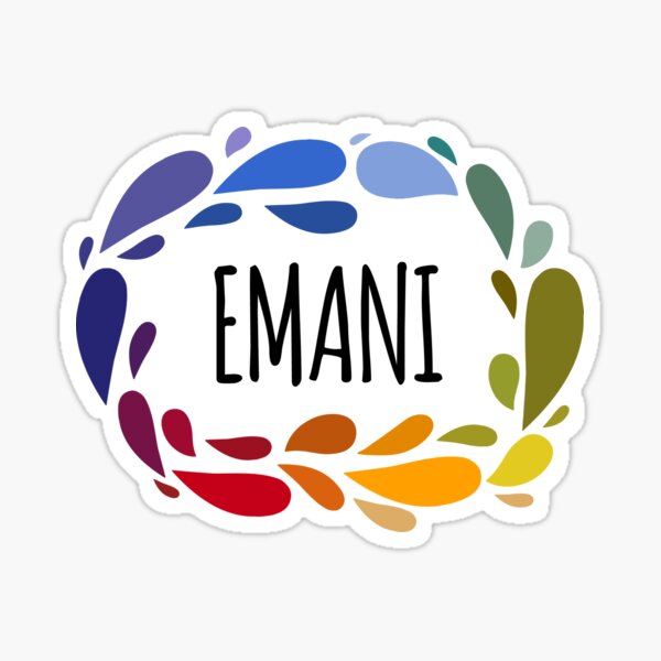 "Emani Name Cute Colorful Gift Named Emani" Sticker for Sale by ...
