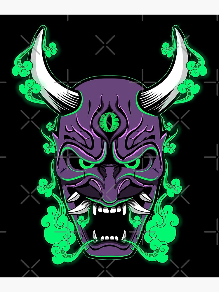 "Purple Oni - Smoke Devil" Poster for Sale by HippoSynthwave | Redbubble