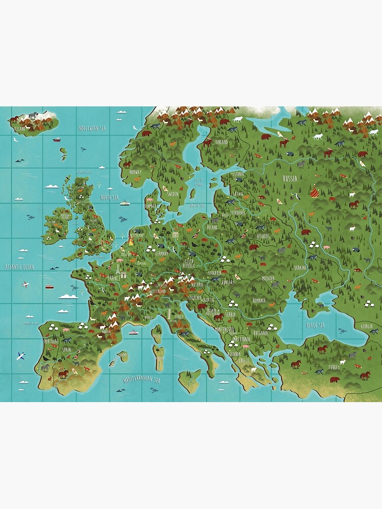 "Illustrated Map of Europe" Art Print by sophieeves90 | Redbubble