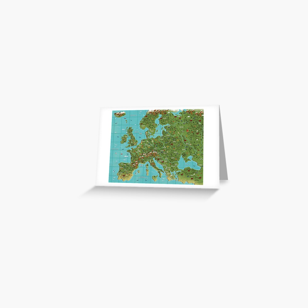 "Illustrated Map of Europe" Greeting Card by sophieeves90 | Redbubble