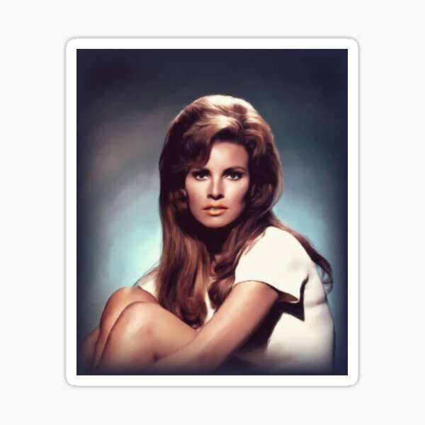"Raquel Welch, Movie Star" Sticker by Hollywoodize | Redbubble
