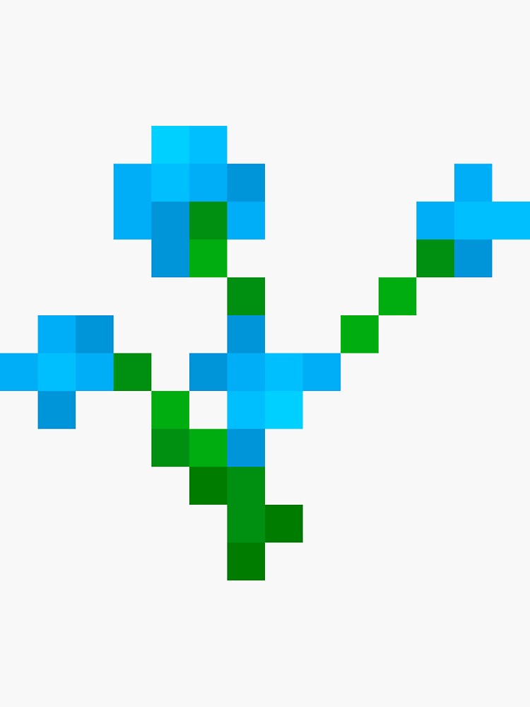 Pegatina «Orquídea azul de Minecraft» de flyflyart | Redbubble