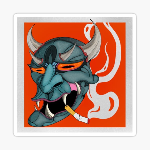 "Oni mask" Sticker by NewSchoolDraw | Redbubble