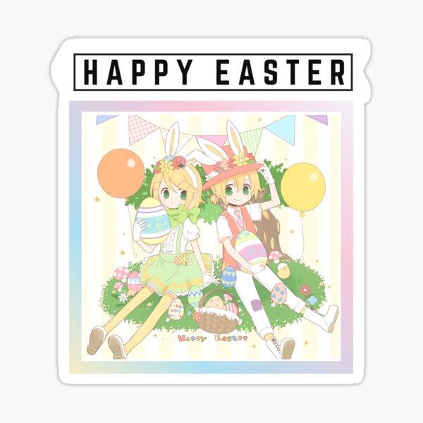 "Happy Easter Anime Girl " Sticker for Sale by Theanimebubble | Redbubble
