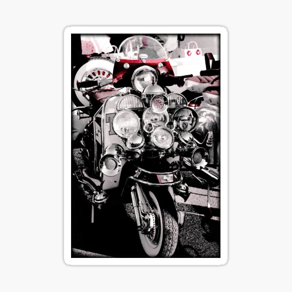 "Classic Mod Scooter" Sticker by TacticTees | Redbubble