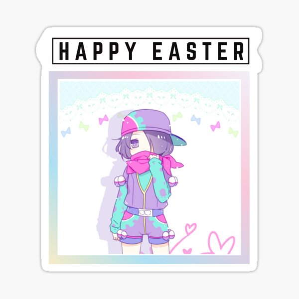 "Happy Easter Anime Girl " Sticker by Theanimebubble | Redbubble