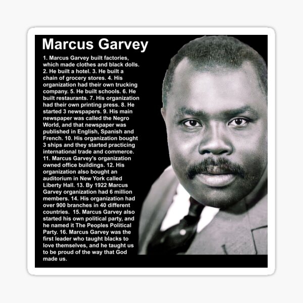 "16 Facts About Marcus Garvey" Sticker by sourceoflife | Redbubble