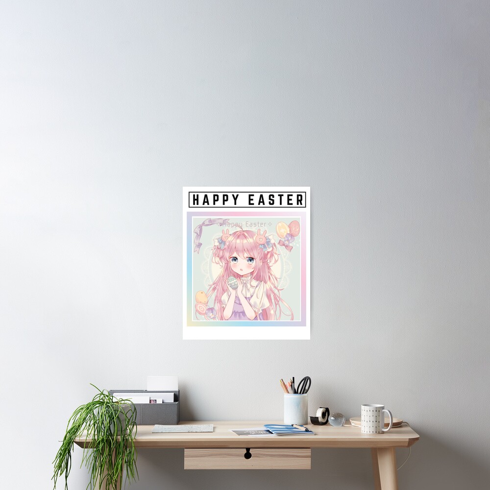 "Happy Easter Anime Girl" Poster for Sale by Theanimebubble | Redbubble