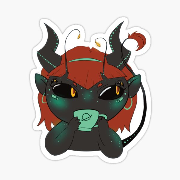 "Cute Tea Anime Alien Monster "Sip Don't Trip"" Sticker by WickedTayles ...