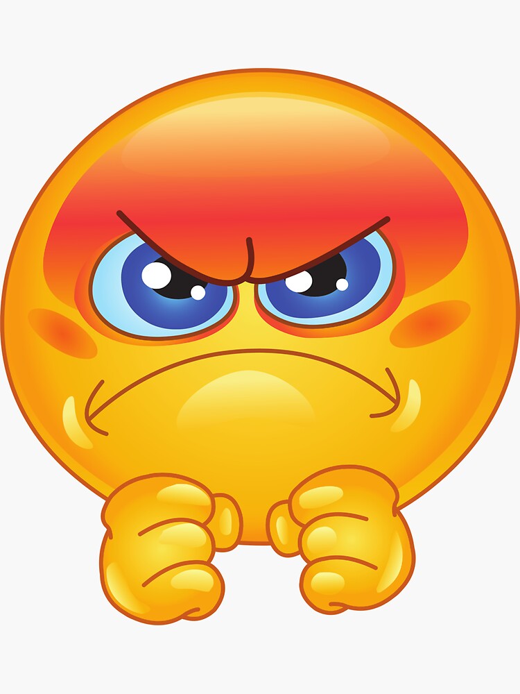 "Angry emoji sticker" Sticker by Subhash1562 | Redbubble