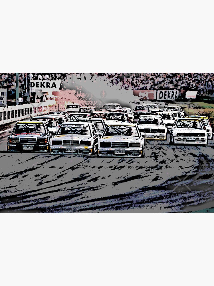 Sticker mit "DTM Mercedes 190 Evo Fight" von Garryx | Redbubble