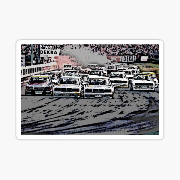 Sticker mit "DTM Mercedes 190 Evo Fight" von Garryx | Redbubble