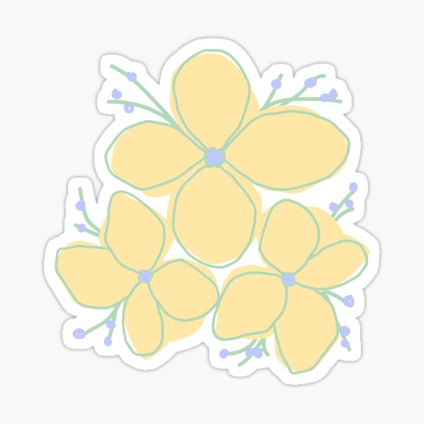 "Pastel Yellow Flowers" Sticker for Sale by SoSo-Sunnie | Redbubble