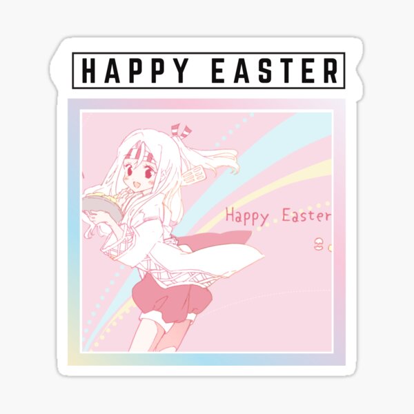 "Happy Easter Anime Girl " Sticker for Sale by Theanimebubble | Redbubble