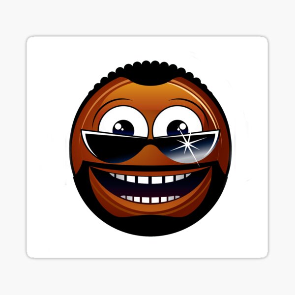 "Black happy emoji" Sticker by DusicaP | Redbubble