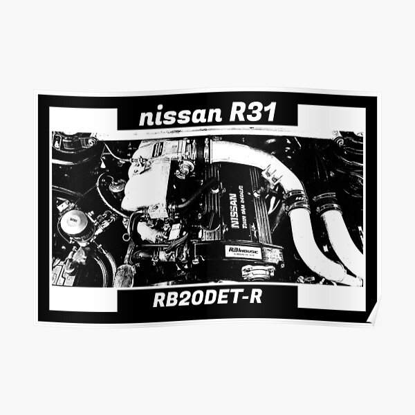 "NISSAN SKYLINE GTS R31 ENGINE (Black Version)" Poster by Cero81 ...