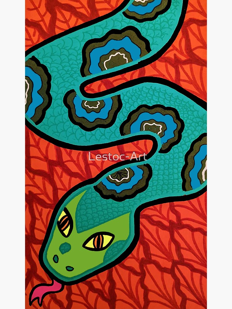 "green snake" Sticker by Lestoc-Art | Redbubble