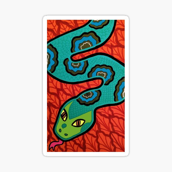 "green snake" Sticker by Lestoc-Art | Redbubble