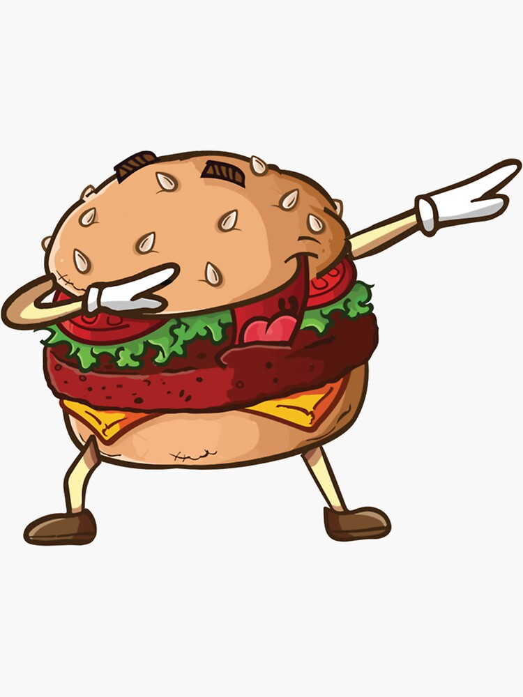 "Cheeseburger Dab Pose Dabbing Dance National Burger Day Pun" Sticker ...
