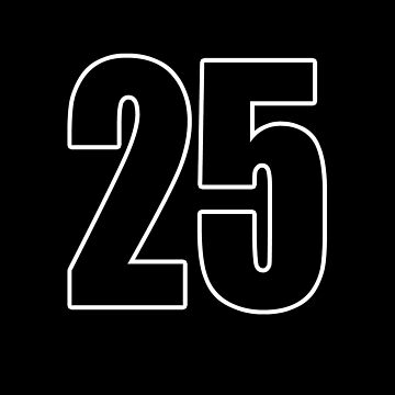 "25 number number football" Sticker by GeogDesigns | Redbubble