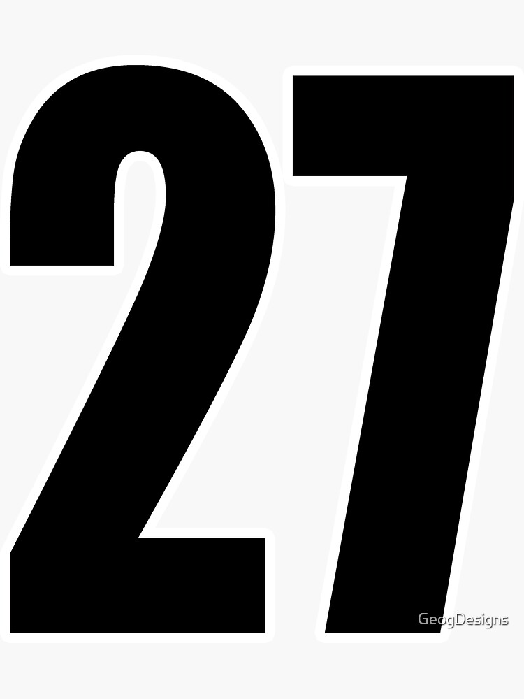 "27 number number football" Sticker by GeogDesigns | Redbubble