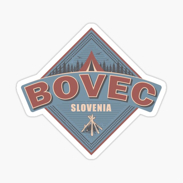 "Bovec Slovenia Vintage Camping Design" Sticker for Sale by ...