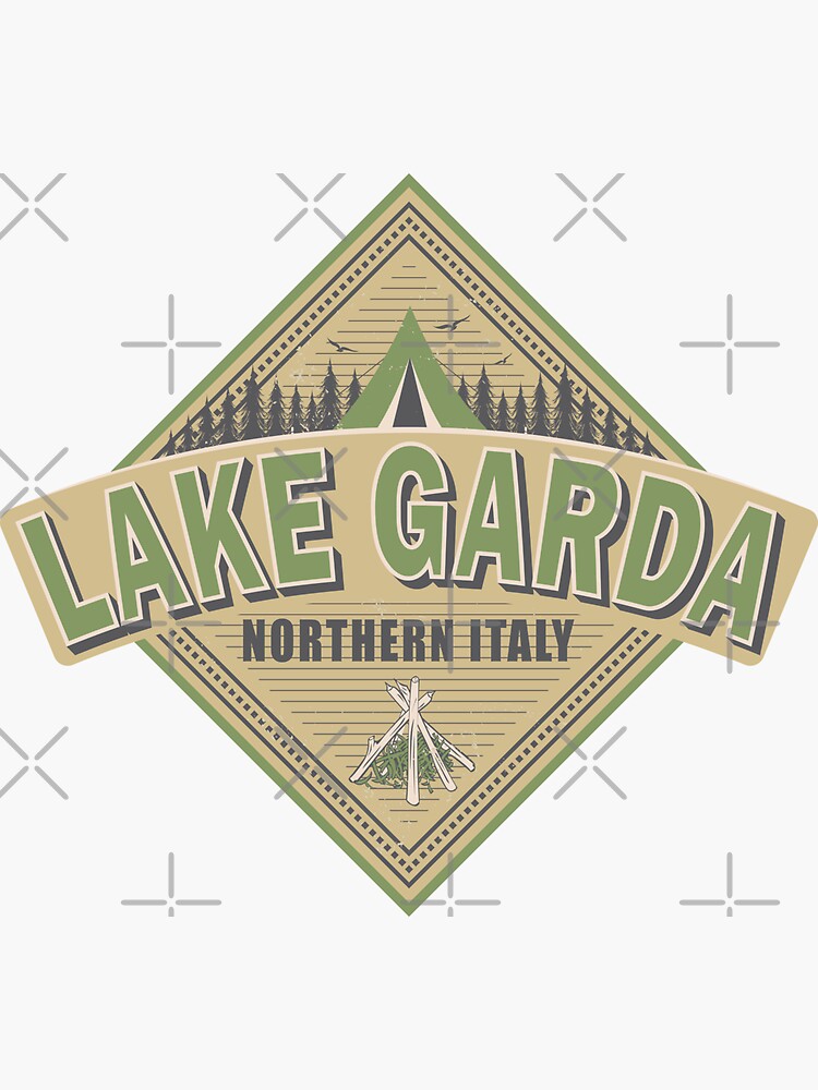 "Lake Garda Italy Vintage Camping Design" Sticker for Sale by ...
