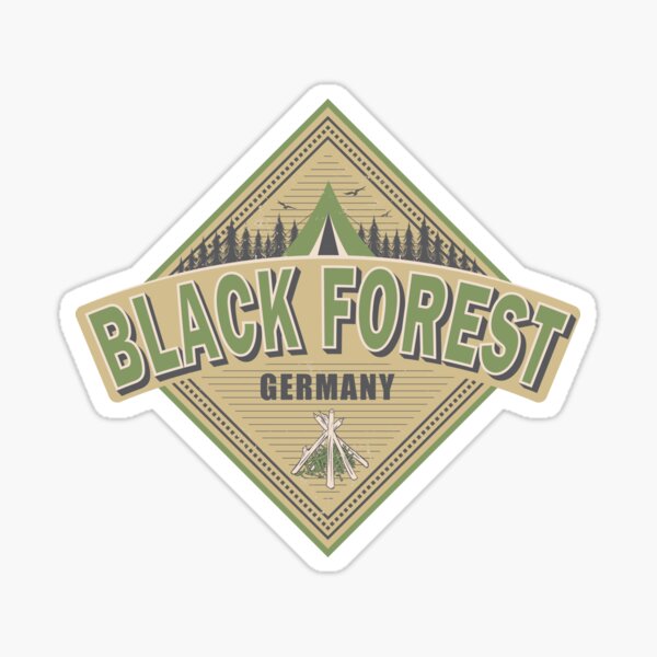 "Black Forest Germany Vintage Camping Design" Sticker by ...