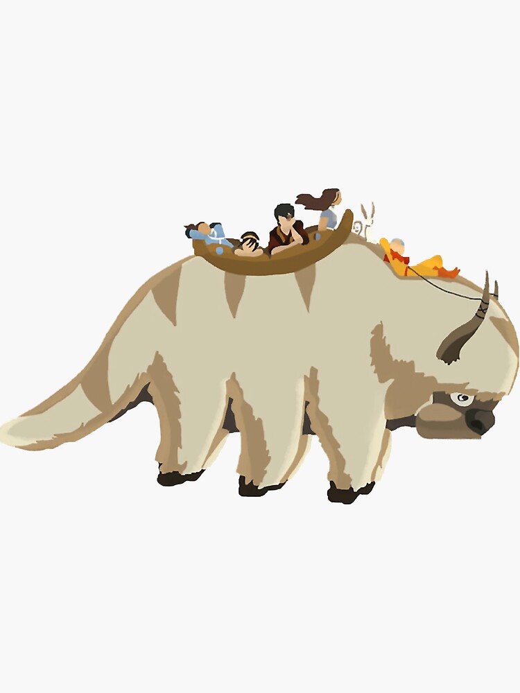 "Team Avatar on Appa " Sticker for Sale by ShaunIsia977393 | Redbubble