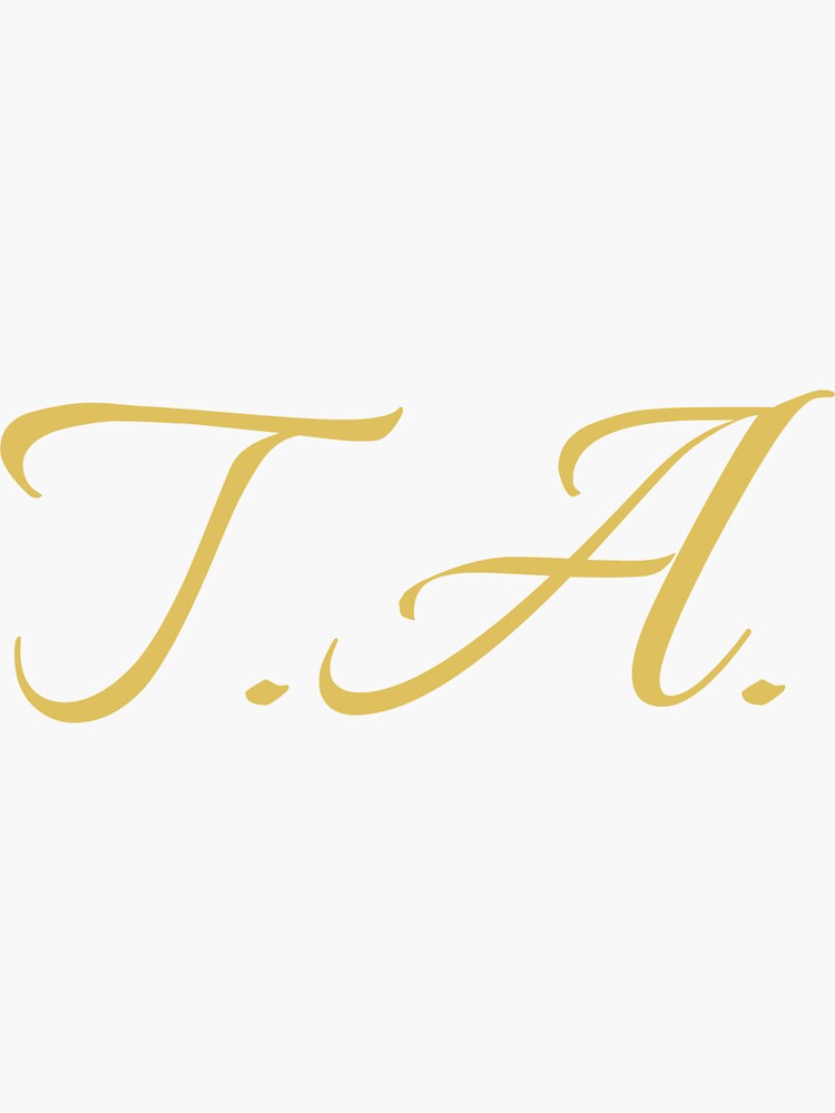 "TA Initials | Gold Lettering | Personalised Gifts" Sticker for Sale by ...