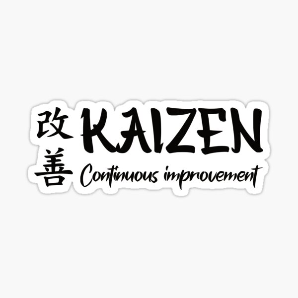 "Japanese letters - Kaizen - continuous improvement" Sticker by ...