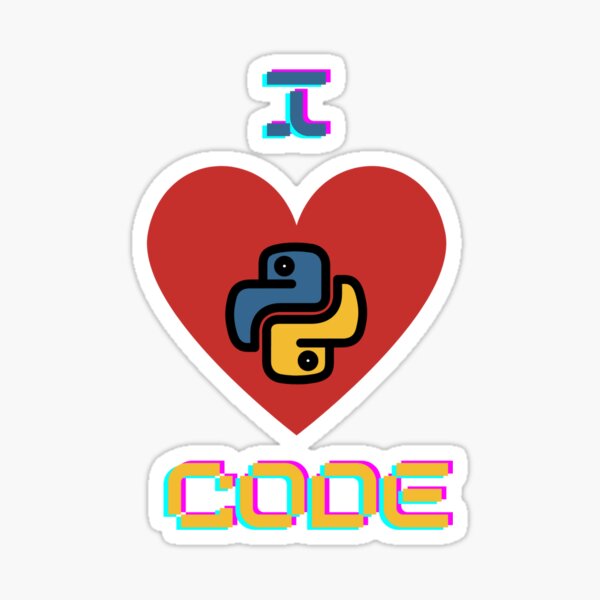 I Love Python Code Sticker By Phantom Pride Redbubble