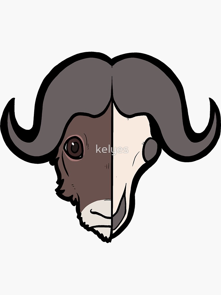 "Musk Oxen Half Skull" Sticker by kelyes | Redbubble