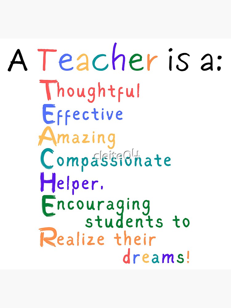 "Teacher poem acrostic" Art Print for Sale by cleite04 | Redbubble