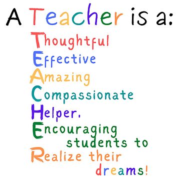 "Teacher poem acrostic" Art Print for Sale by cleite04 | Redbubble