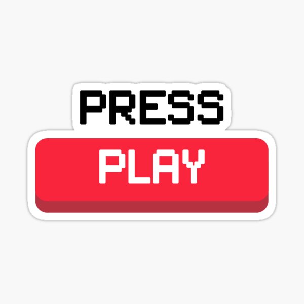 "Retro Gaming Press Play Button" Sticker for Sale by suhasjasnani ...
