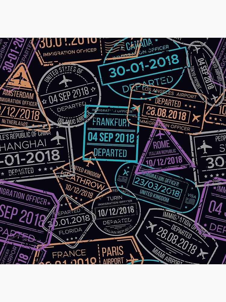 "Passport Stamps Design" Poster for Sale by ArtEclectic | Redbubble