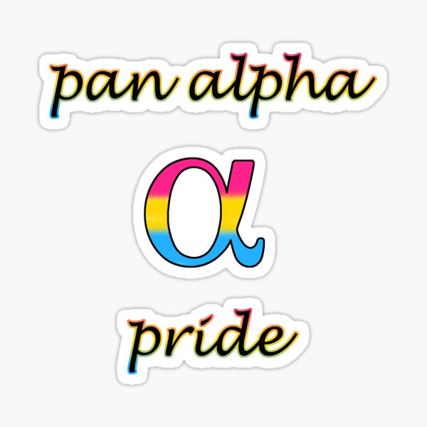 "pan alpha pride (black backgrounds)" Sticker by cottonpeddler | Redbubble