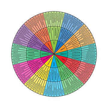 "Needs Wheel | Rainbow on White | Emotional Wellbeing Resource" Magnet ...